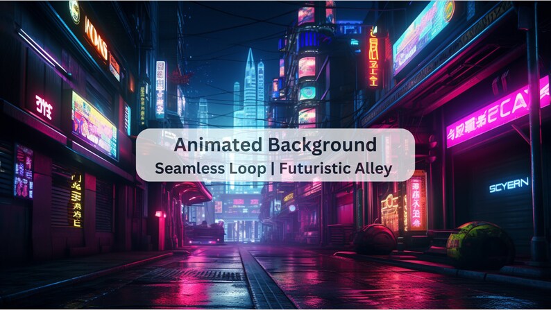 Cyberpunk Animated Vtuber Background for Stream Room, Futuristic Alley ...