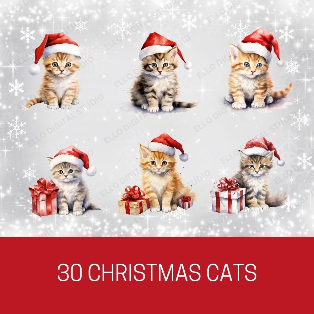 Buy Christmas Clipart Mega Bundle, 43 PNG Images, Transparent ...
