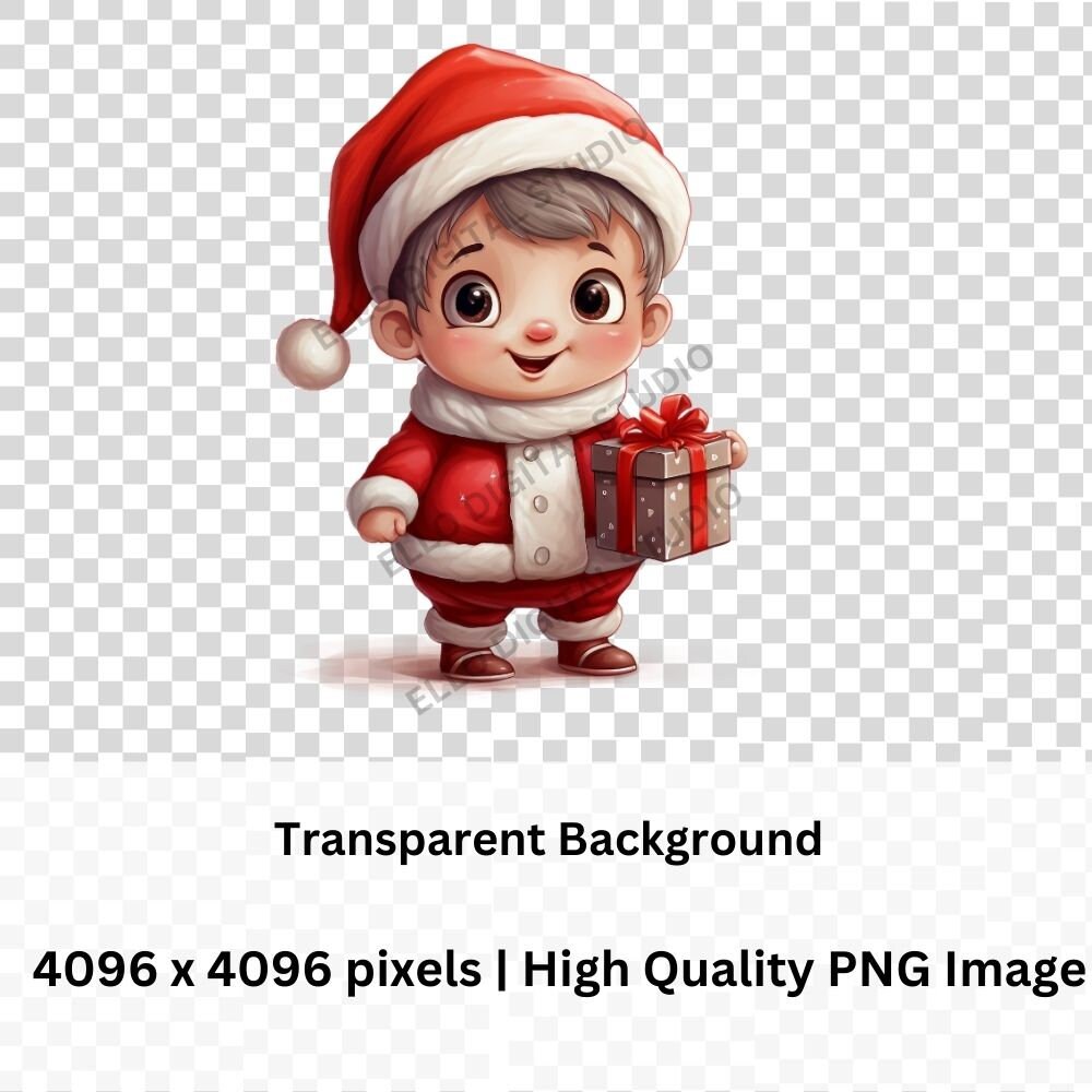 Baby Santa Clipart Merry Christmas Illustration Santa Claus PNG Holiday ...