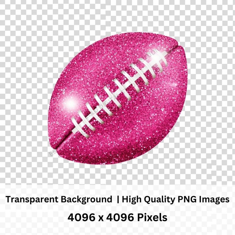 Pink Football PNG Faux Glitter Pink Football Clipart Faux Sequins ...