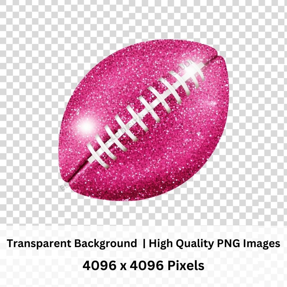 Pink Football PNG Faux Glitter Pink Football Clipart Faux Sequins ...