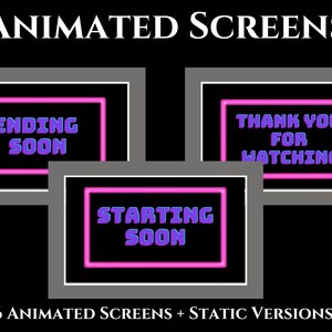 Animated Neon Text Vtuber Bundle Screens for Twitch, Lofi Aesthetic ...