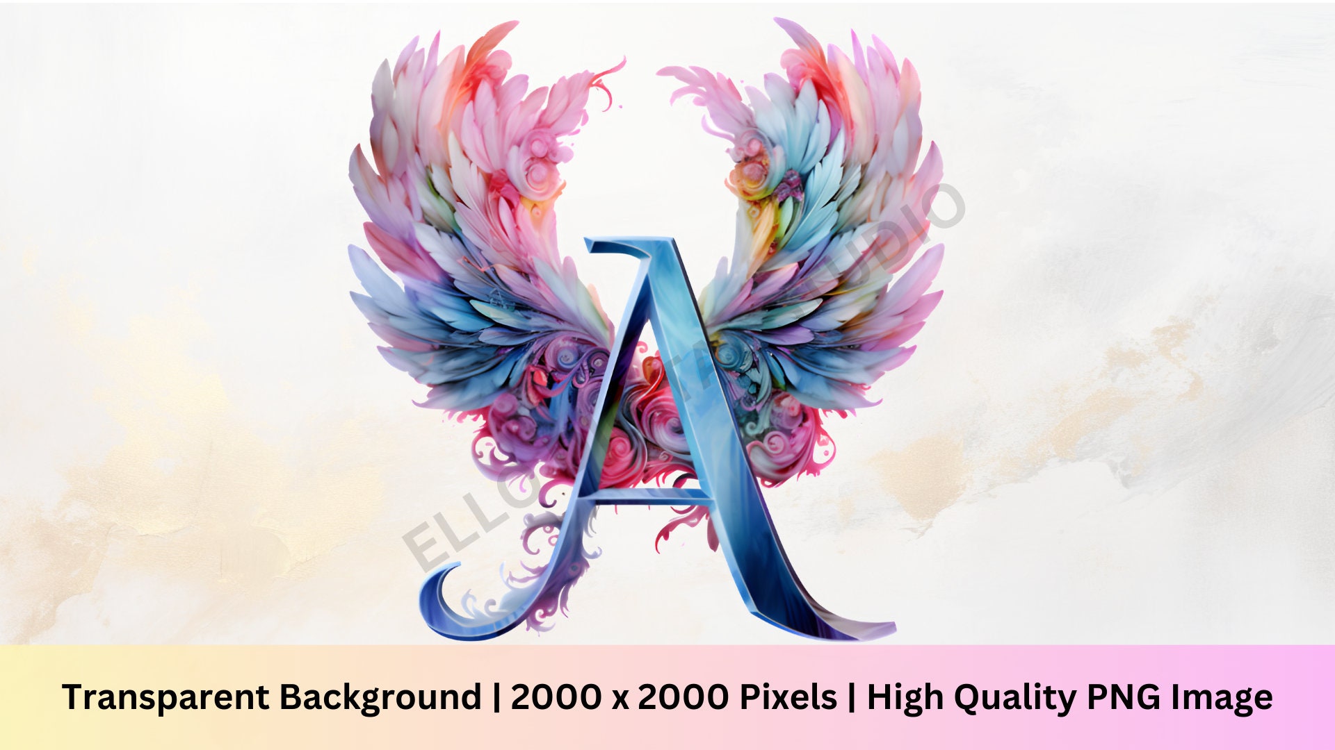 Hermosas letras del alfabeto de alas de ángel, imágenes prediseñadas ...