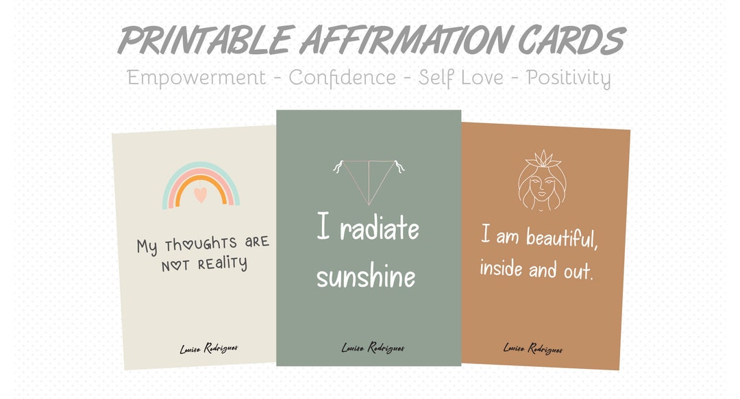 Self Love & Empowerment Printable Affirmation Cards - Etsy