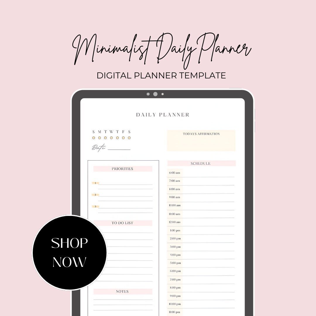 Digital Printable Planner | Daily Planner | Instant Download ...