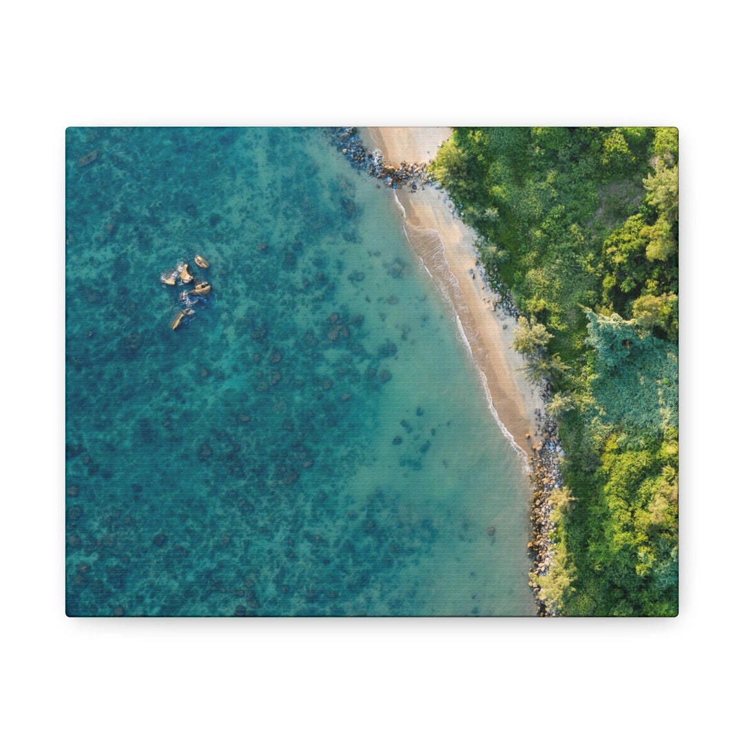 Blue Ocean Scenic Canvas Birds Eye View of Coast - Etsy