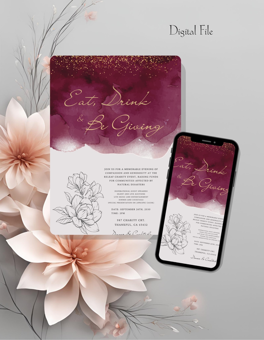 Simple Event Invitation, Digital Special Event, Printable, Sharable ...