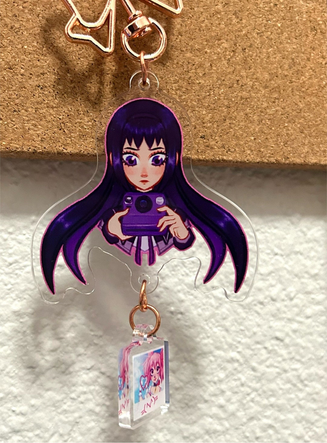 Madoka Magica - Homura & Madoka Polaroid 3.5 Inch Keychain Charm - Etsy