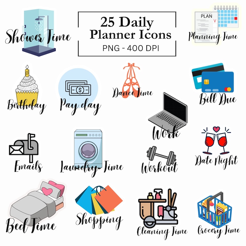 Planner Icon Clipart - Etsy