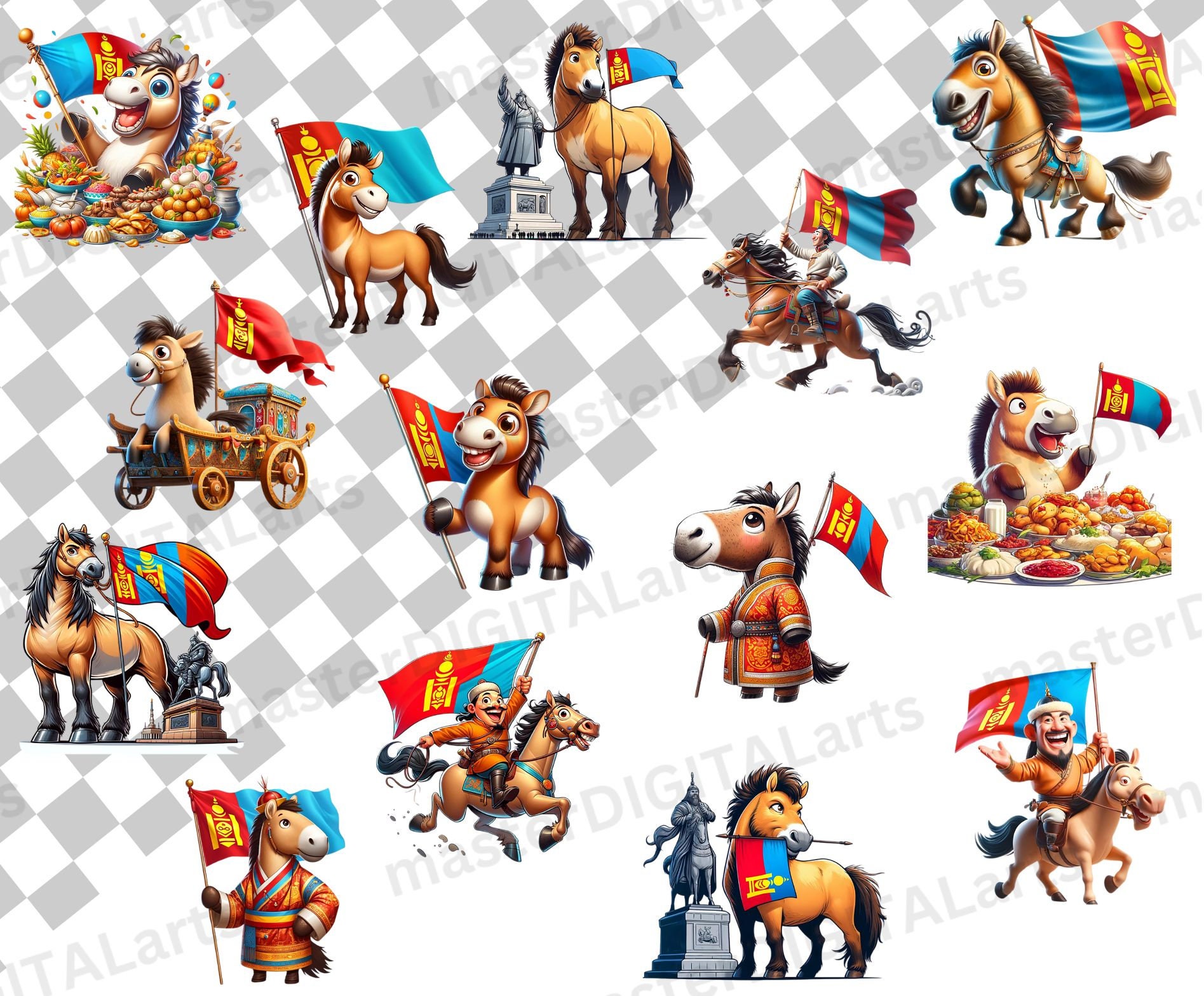 Mongolian Horse - Wild Steppes, Symbol of Freedom, Jungle Theme Clipart ...