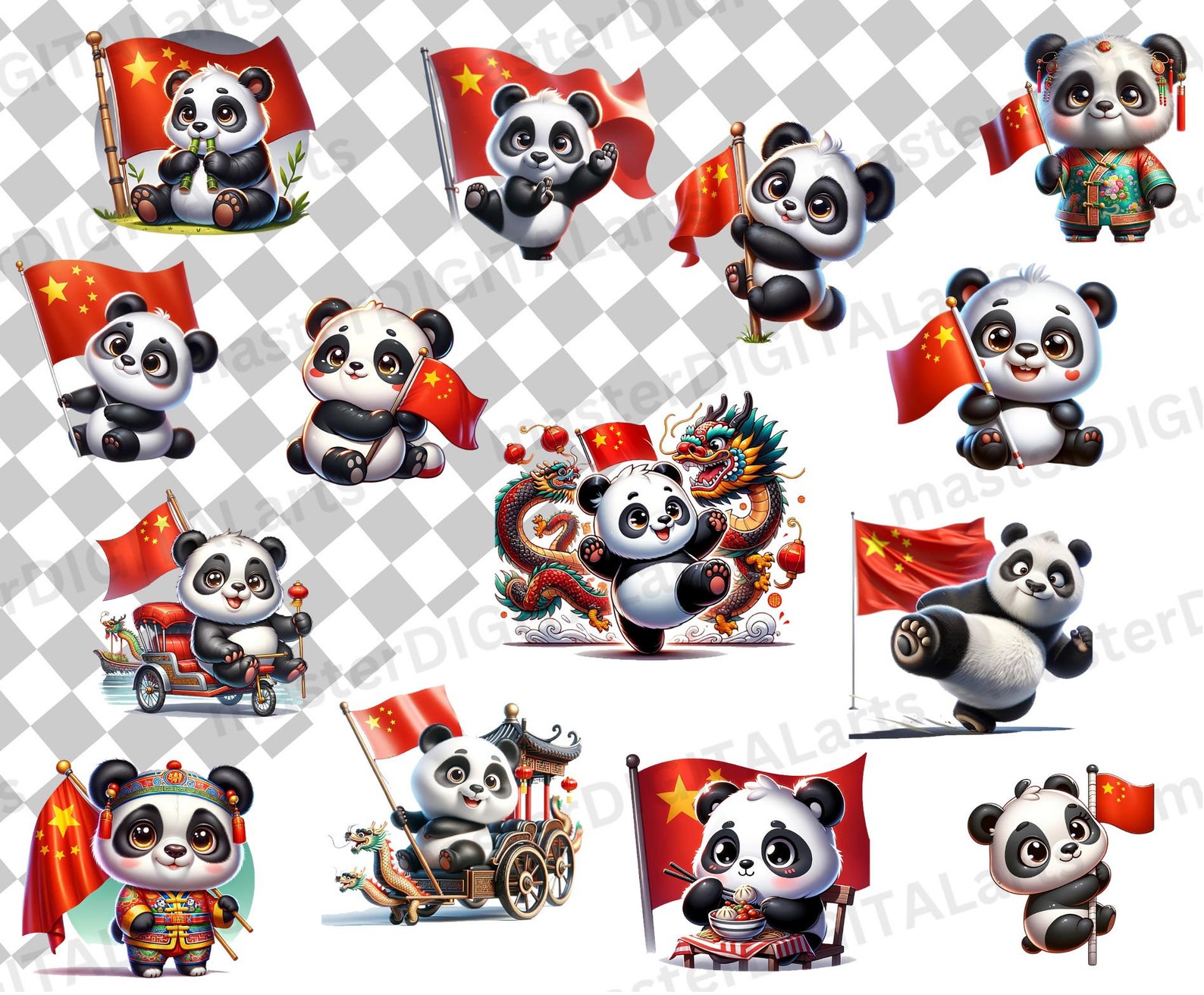 Cute Chinese Panda Clipart-endearing Chinese Symbol, Chinese National ...