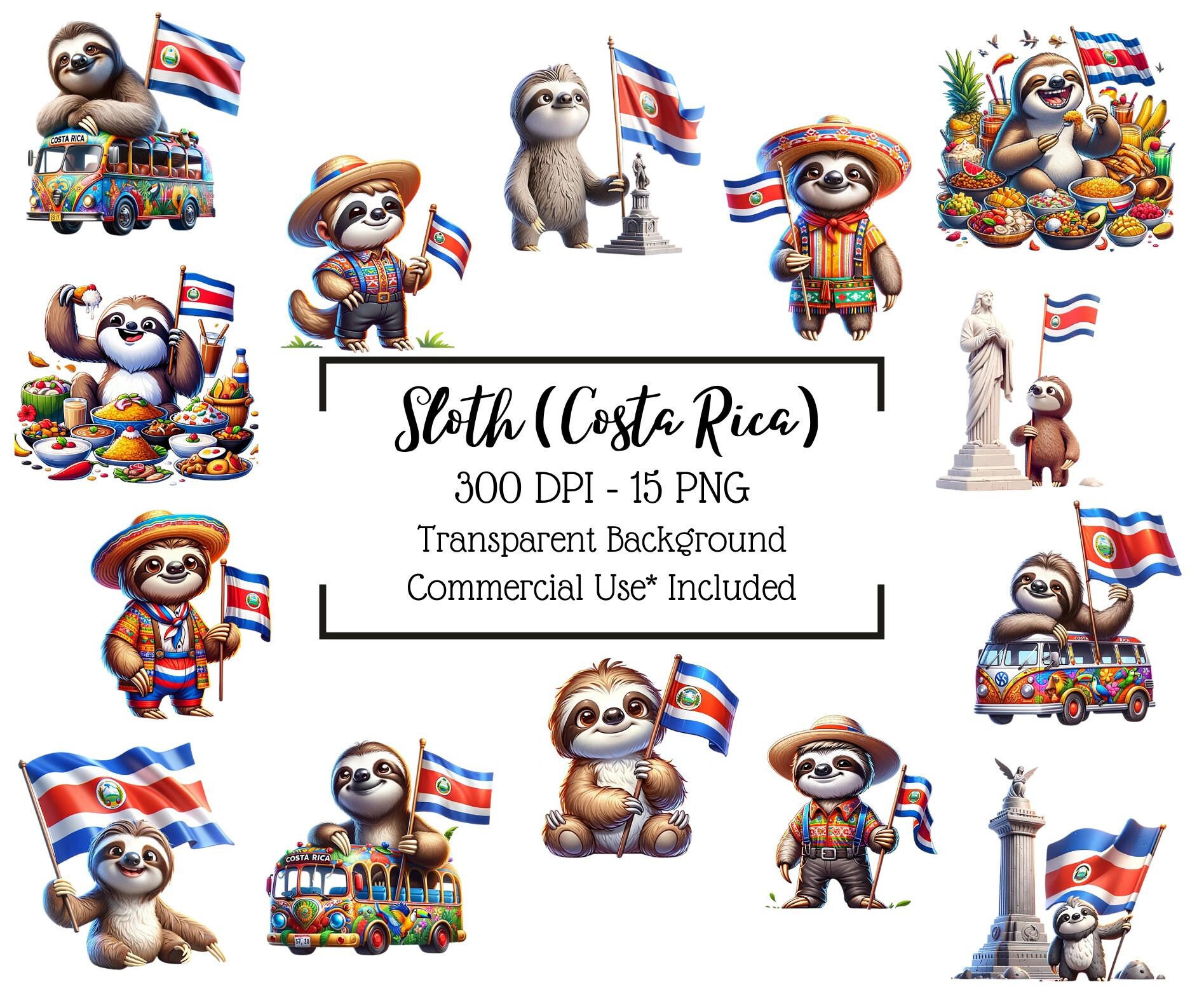 Sloth Clipart - Costa Rica's Slow-moving Jewel, Jungle Theme Clipart ...