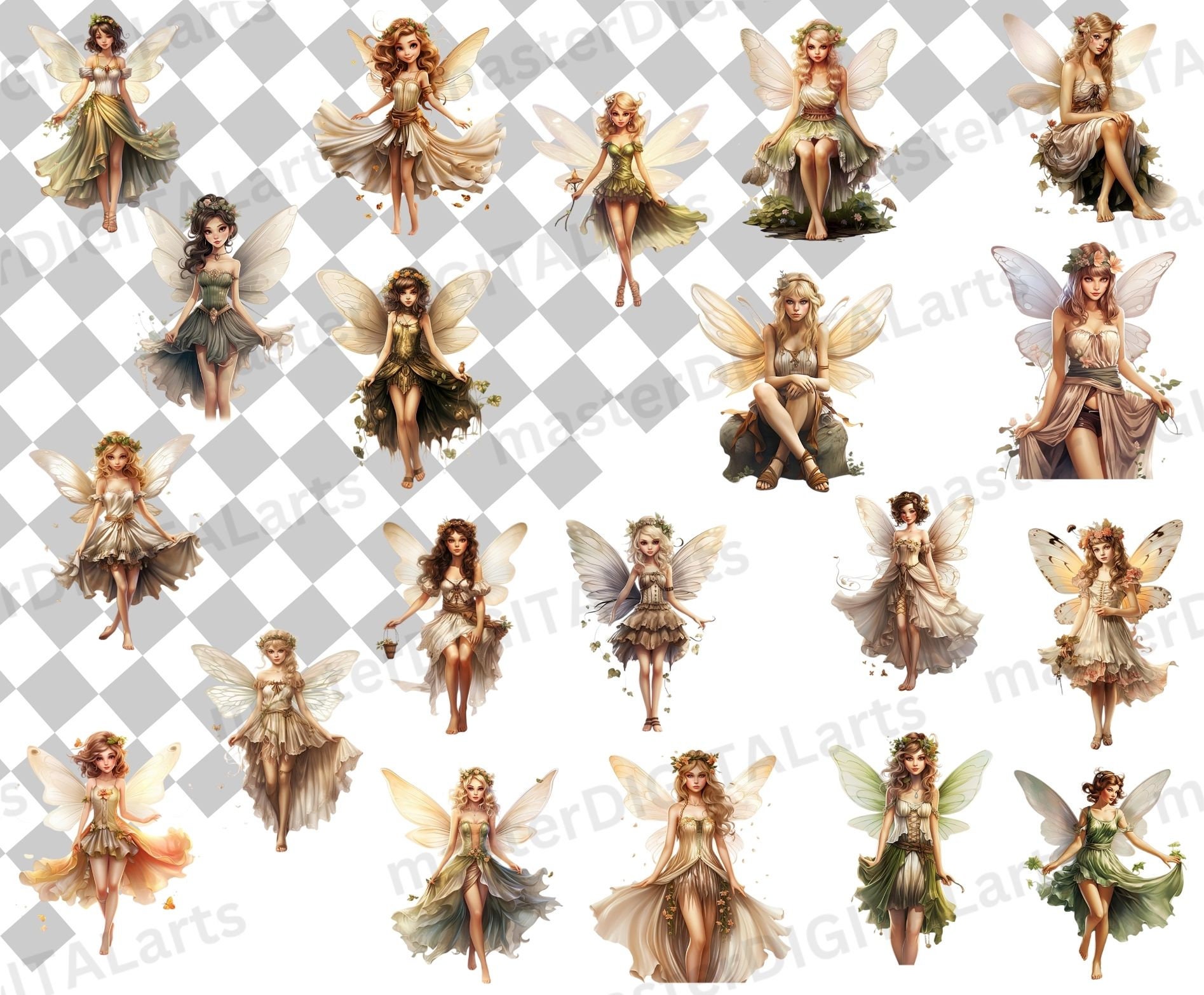 Vintage Fairy Art Printable Stickers, Fairy Clipart, Junk Journal ...