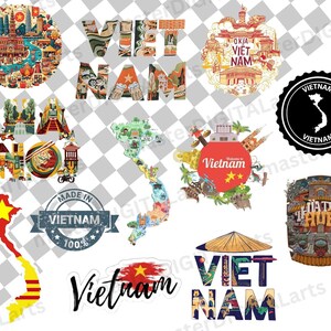 Vietnam Clipart Bundle | Hanoi Saigon Map PNG | Vietnamese Culture ...