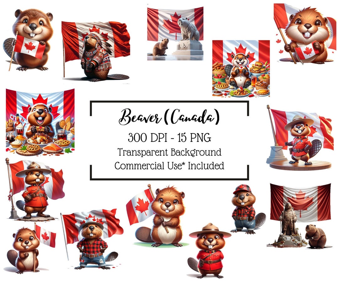 Beaver National Wildlife of Canada Symbols, Clipart, Canadian Flag ...