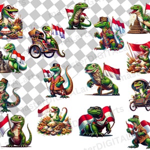 Komodo Dragon Clipart - Indonesia's Island Guardian, Jungle Theme ...