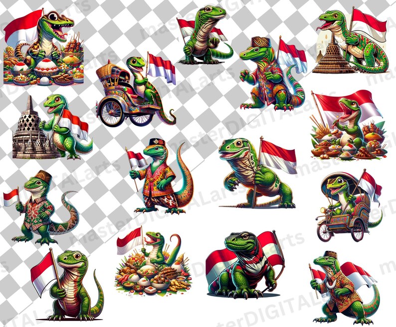 Komodo Dragon Clipart - Indonesia's Island Guardian, Jungle Theme ...