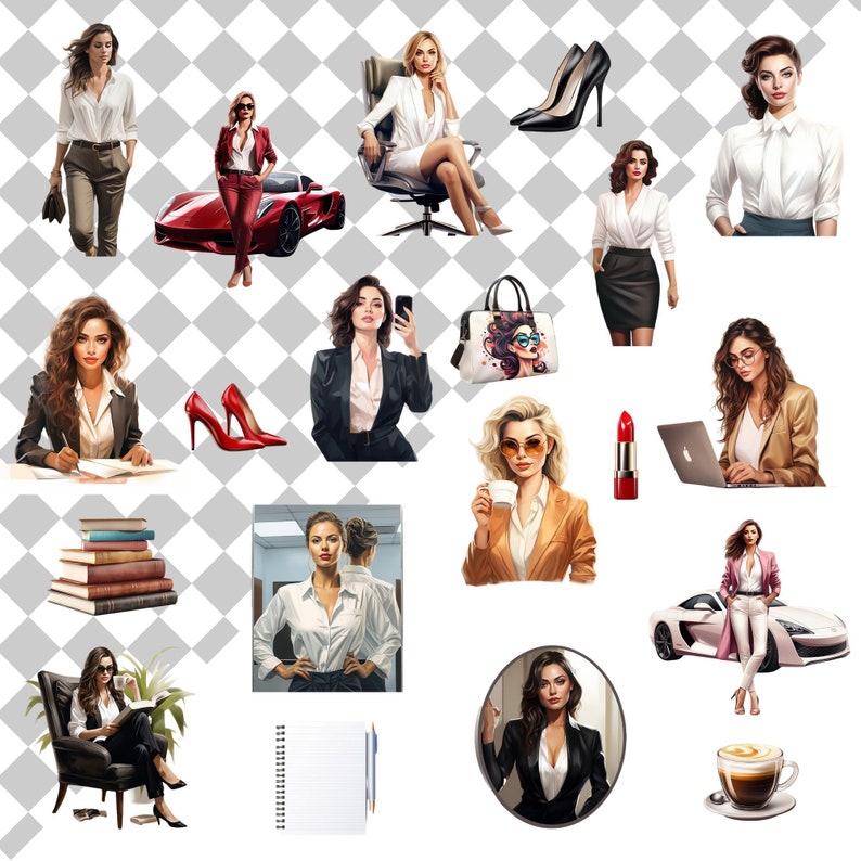 Lady Boss in the Office , Lady Boss Clipart, Illustration, Planning ...