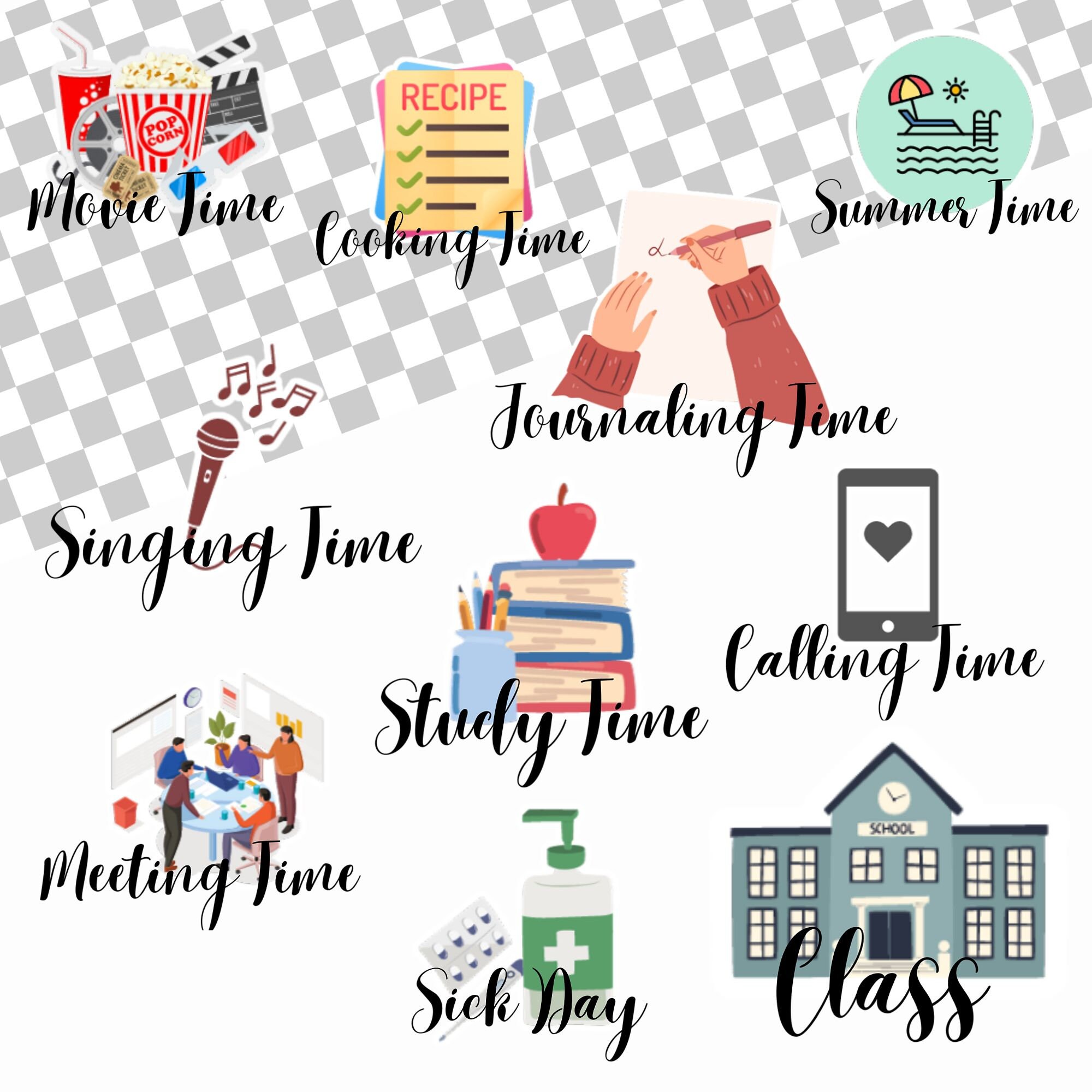 25 Daily Planner Icons, Printable Clipart, to Do List, 400 DPI for ...