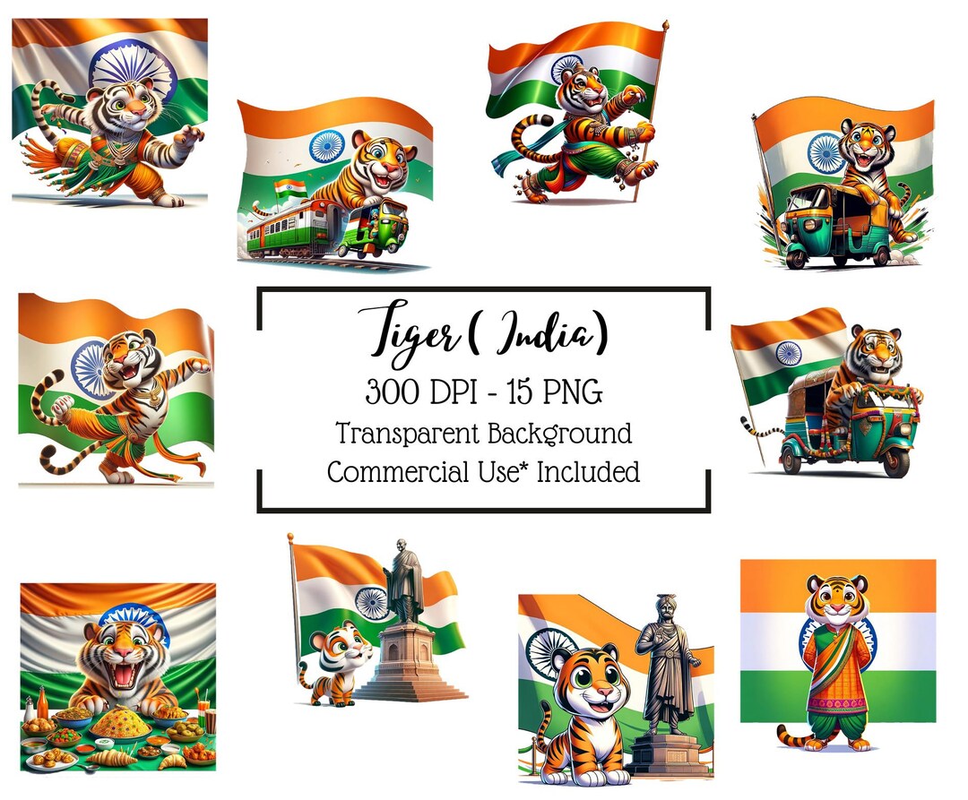 Bengal Tiger Canvas Art - India's Wild Beauty, Jungle Theme Clipart ...