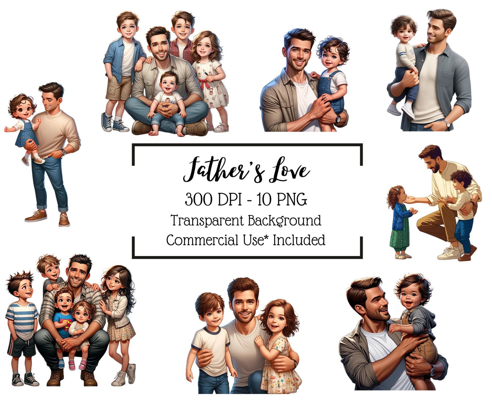 Father's Day Clipart, Father's Day Png, Father and Child Clipart ...