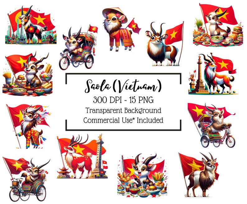 Saola Clipart Vietnam's Mysterious Unicorn, Jungle Theme Clipart ...