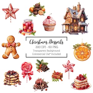 60 Png's Christmas Dessert Clipart, Christmas Sweets Clip Art ...