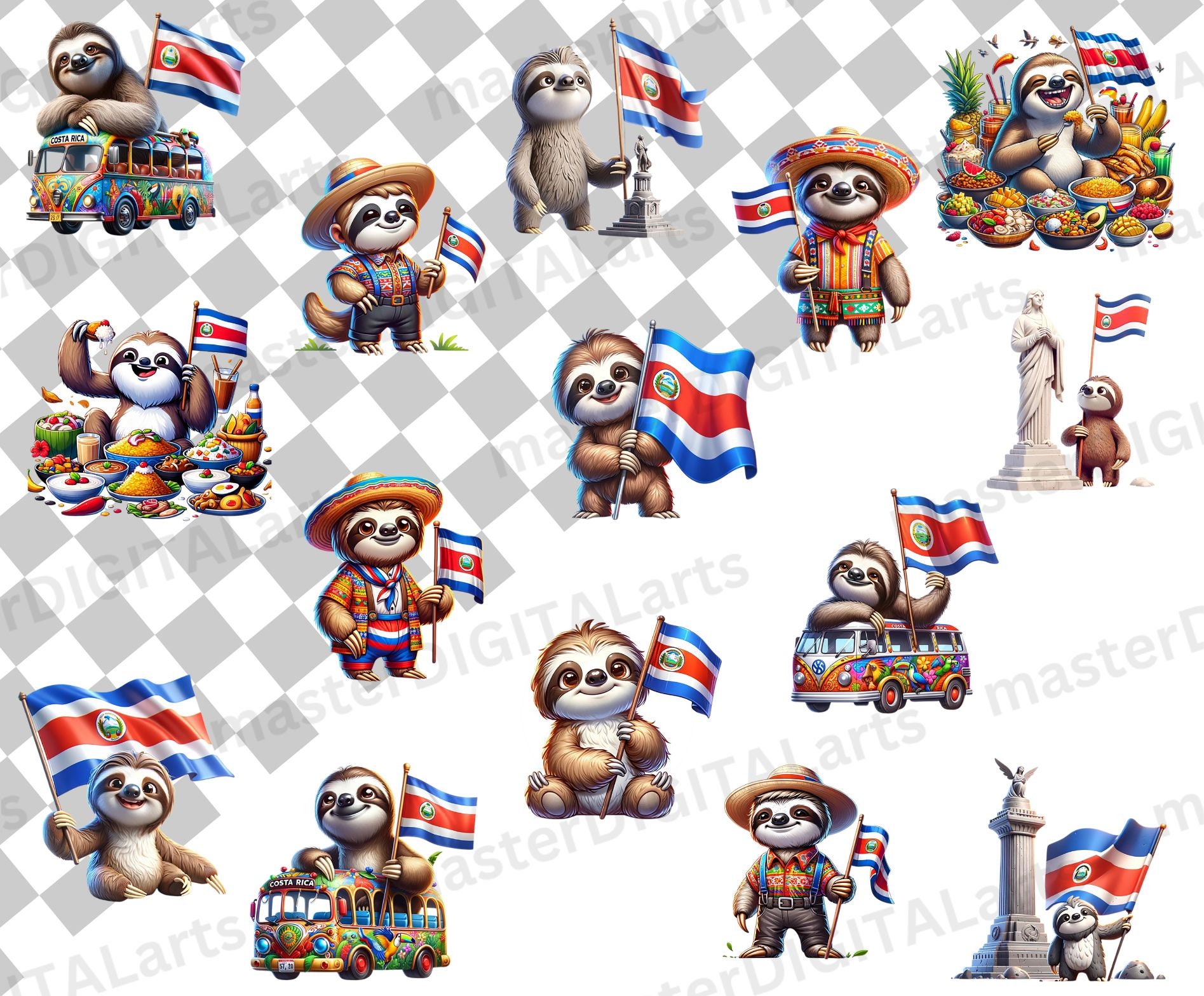 Sloth Clipart - Costa Rica's Slow-moving Jewel, Jungle Theme Clipart ...