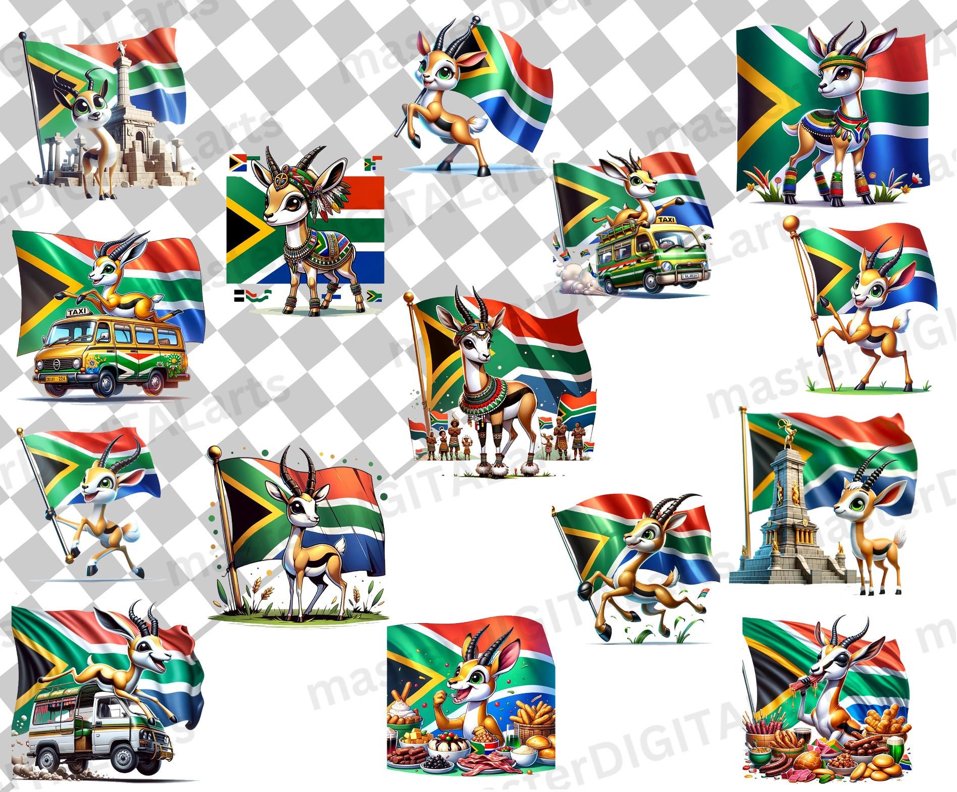 Springbok-south African Grace Clipart, South Africa, Wildlife Print ...