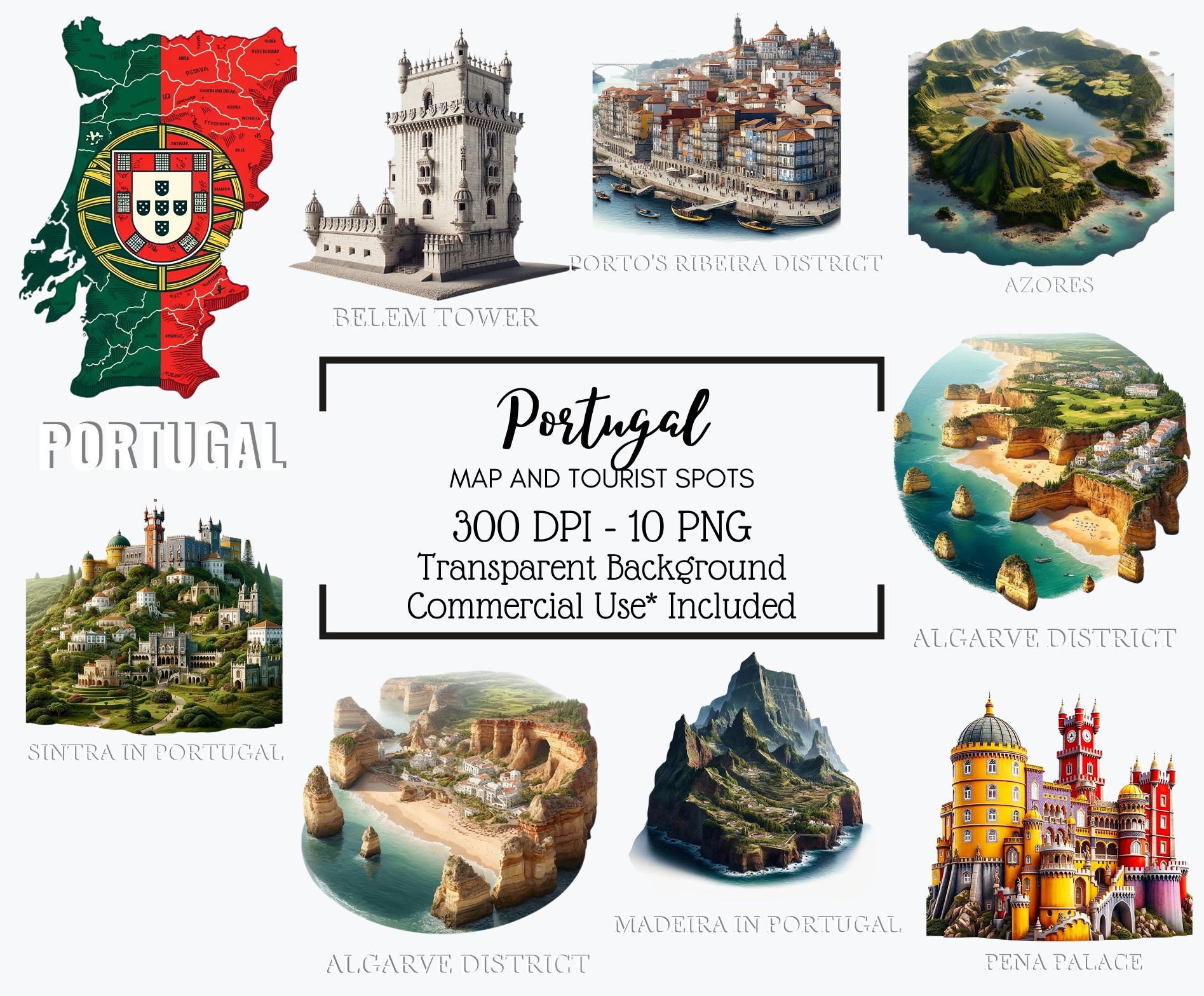 Portugal's Charms Coastal and Historic Marvels, Portugal Map, Tourist ...
