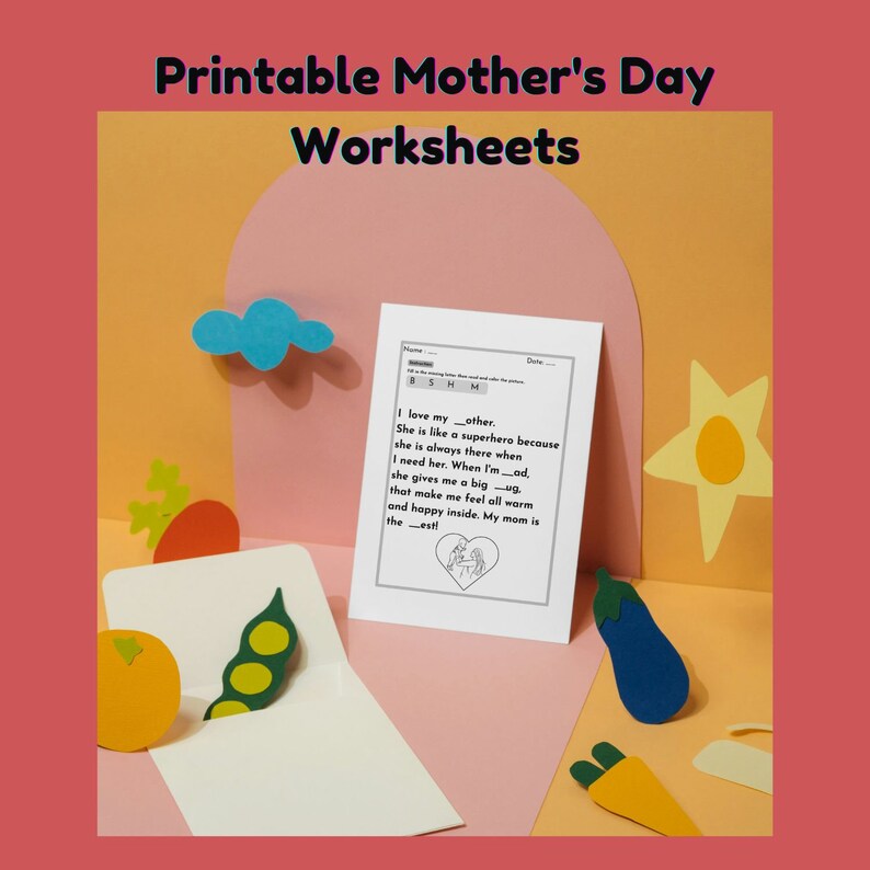 Printable Mother's Day Worksheets for Kids, Mother's Day Art and ...