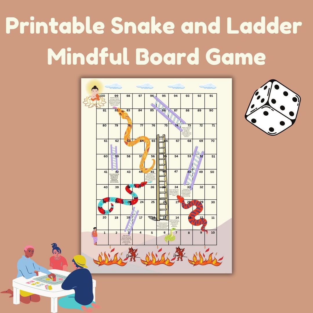 Printable Snake and Ladder Board Game for Kids and Family Game Nights ...
