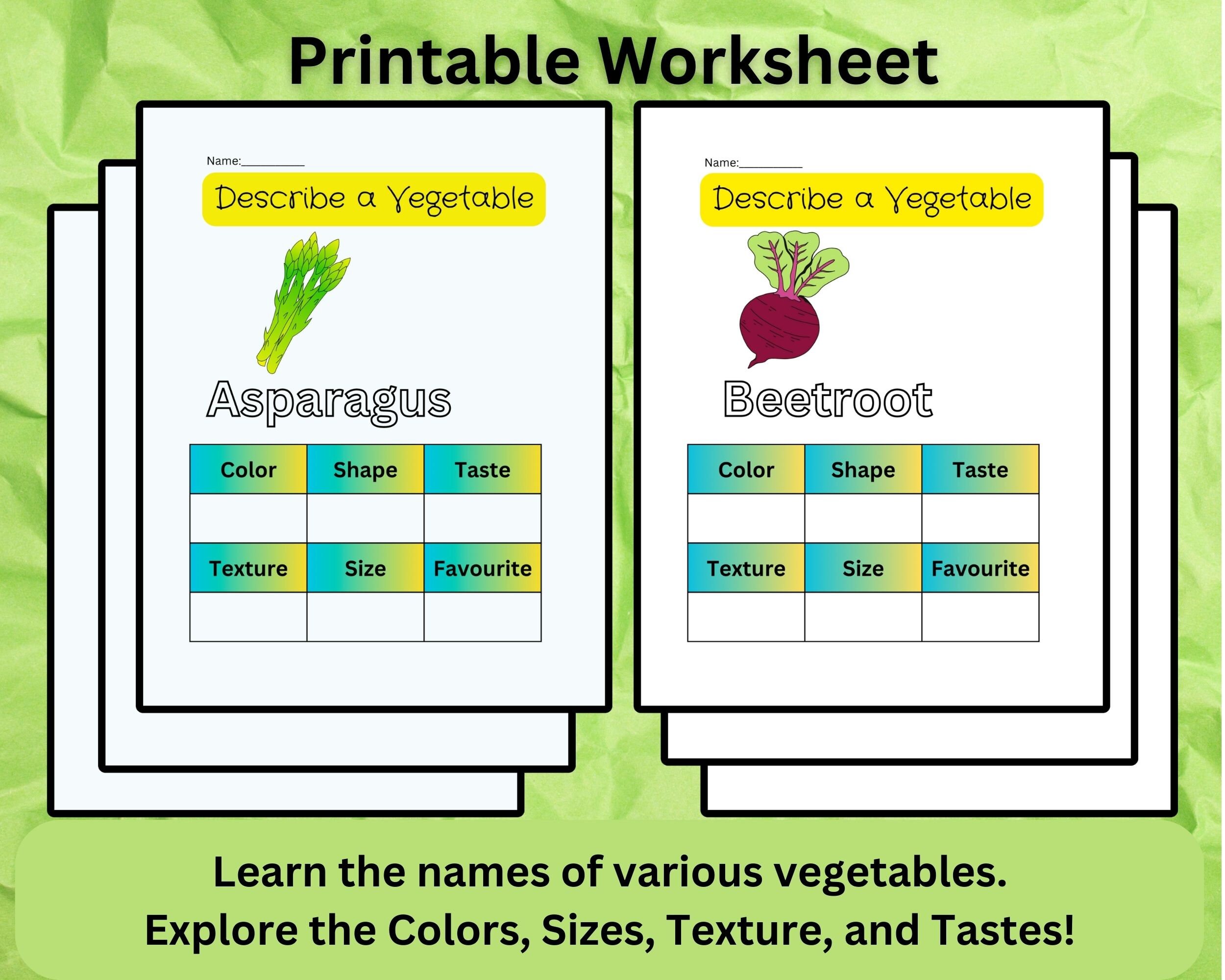 Printable Worksheet for Kids, Learn About Fruit & Vegetables, Fruits ...