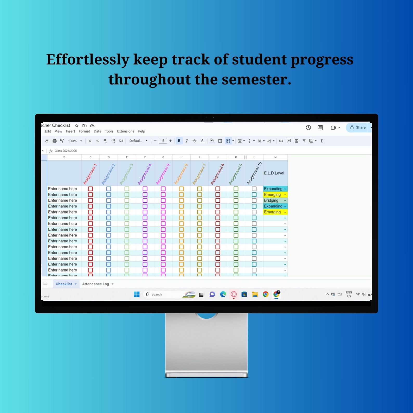 Editable Teacher Checklist Template, Google Sheet Template for Teachers ...