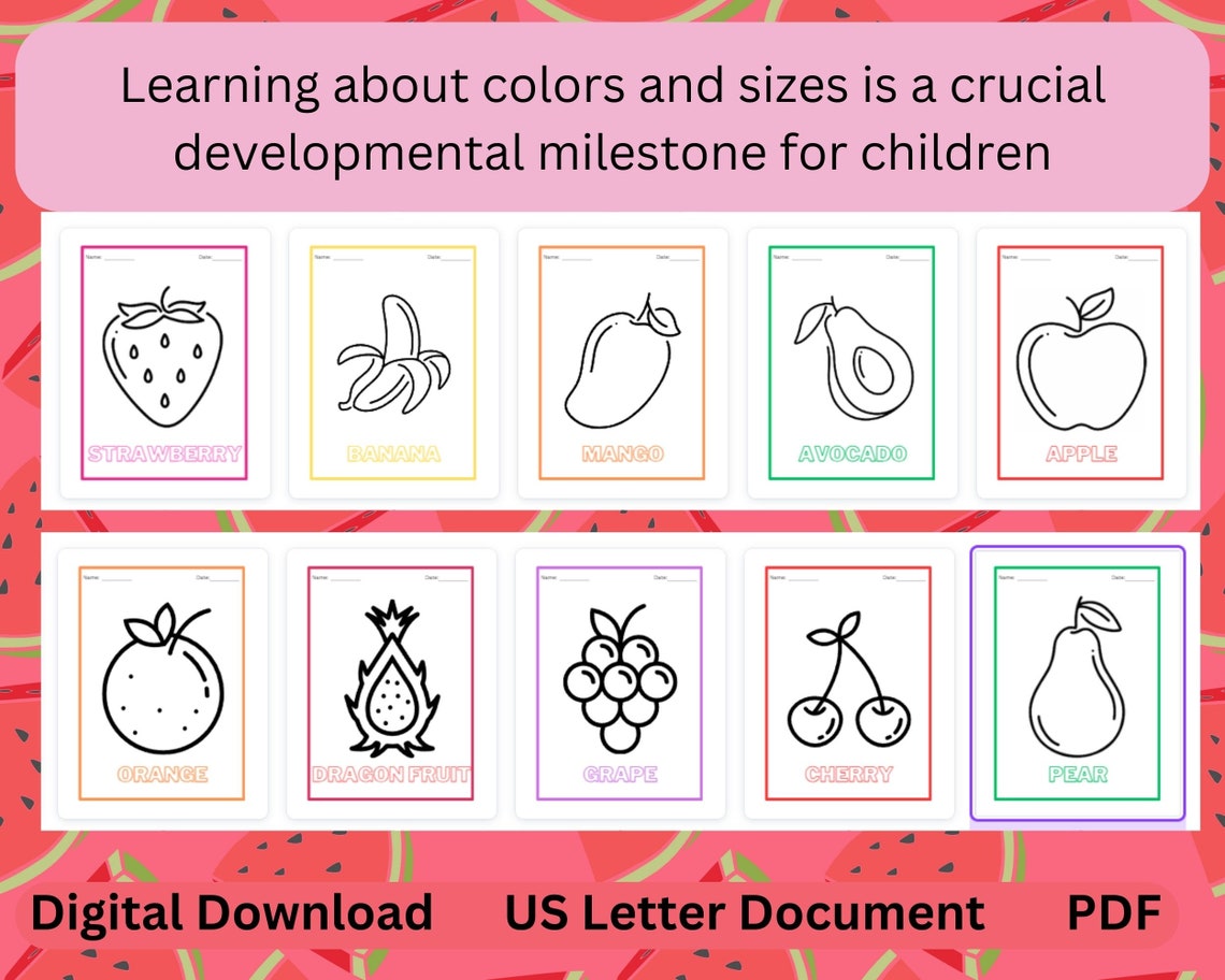 Printable Worksheet for Kids, Learn About Fruit & Vegetables, Fruits ...