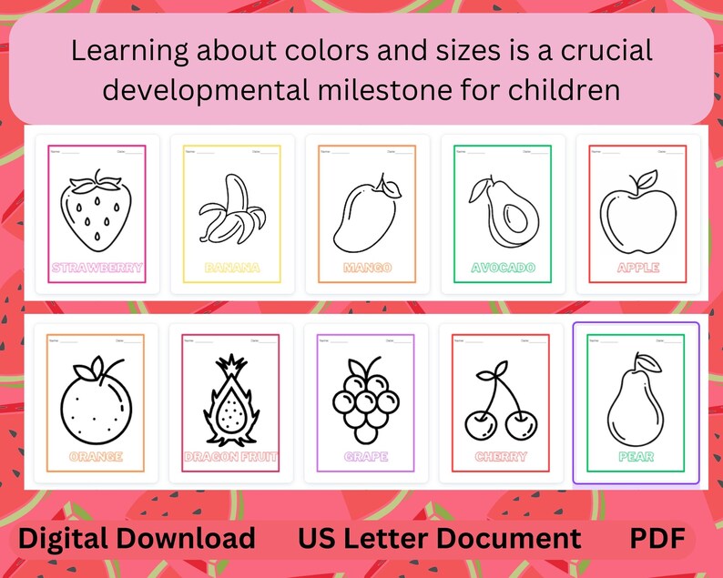 Printable Worksheet for Kids, Learn About Fruit & Vegetables, Fruits ...
