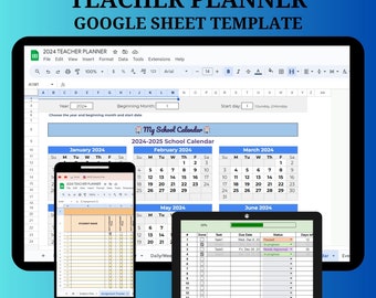 Digital Teacher Planner Google Sheets Teacher Planner 2024-2025 - Etsy ...