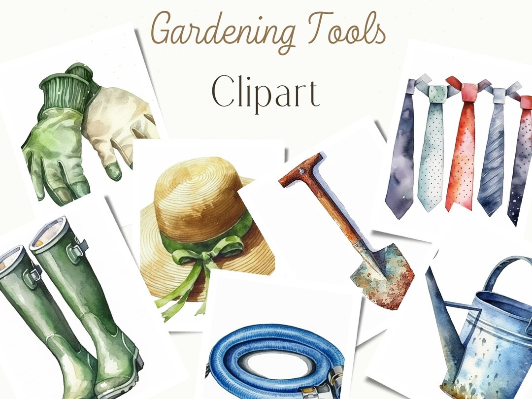 Watercolor Garden Tools Clipart, Spring Png, Gardening, Watercolor ...