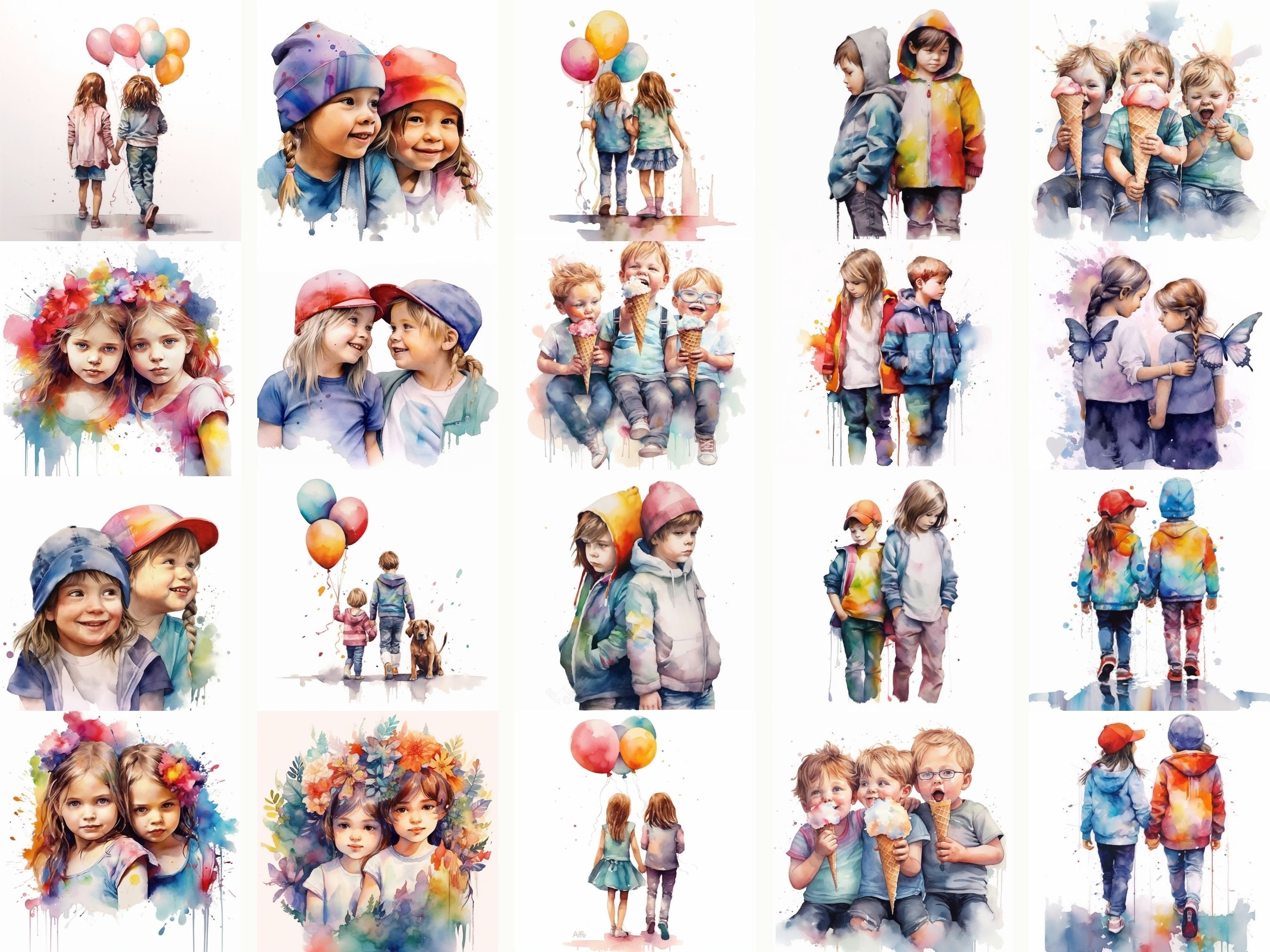 Childhood Best Friends Clipart PNG Sublimation, 30 Transparent ...