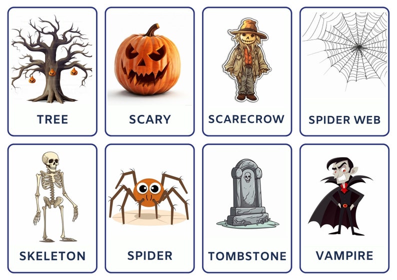 Flashcard Bundle of Cute Halloween Fun Bundle Includes Halloween ...