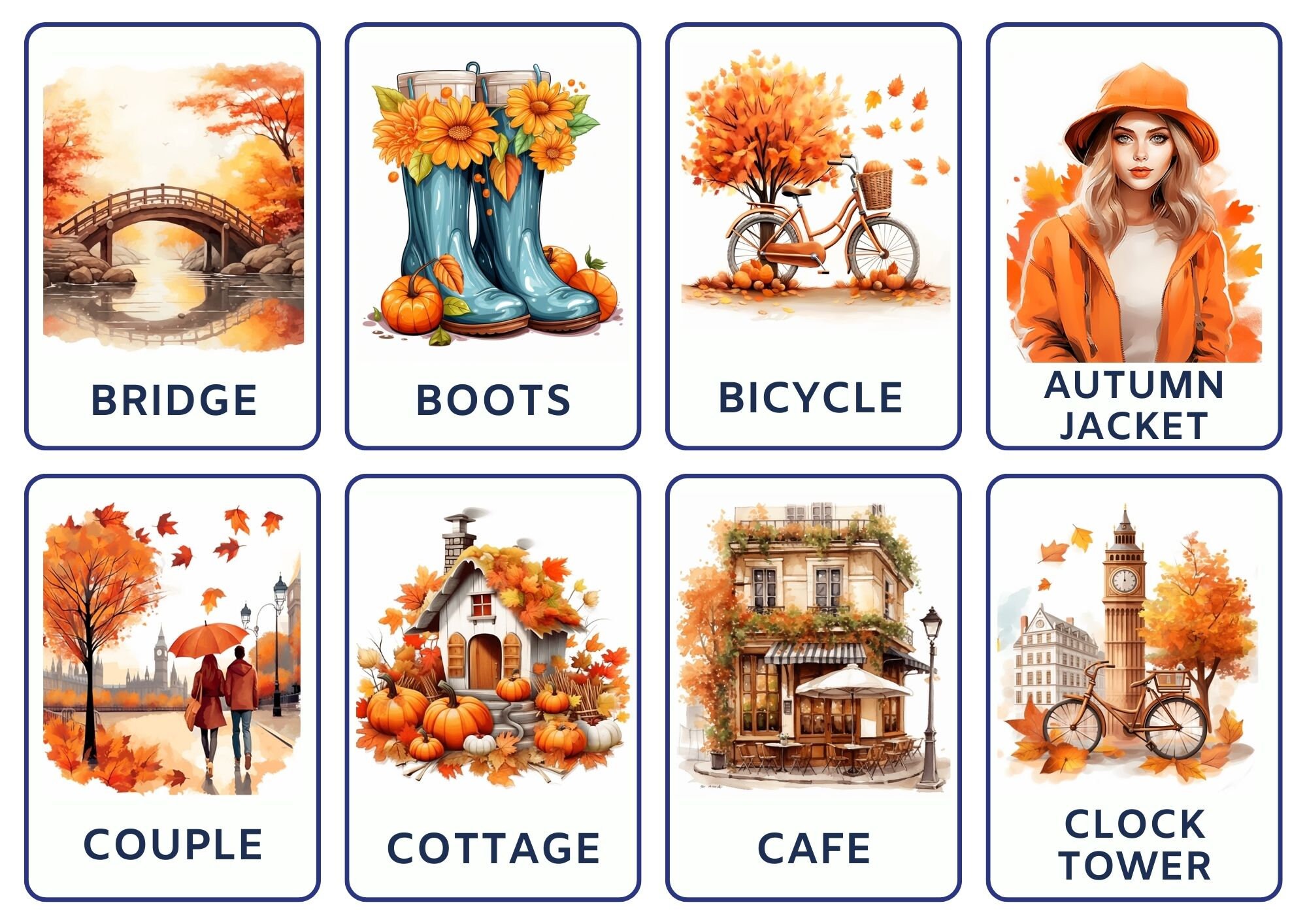 Flashcard Bundle of Harvest Festival Bundle Includes Autumn Time ...