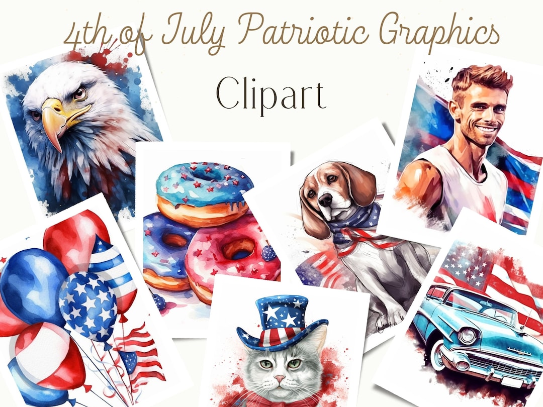 4th of July Clipart, Patriotic Graphics, 4th of July Sublimation Png ...