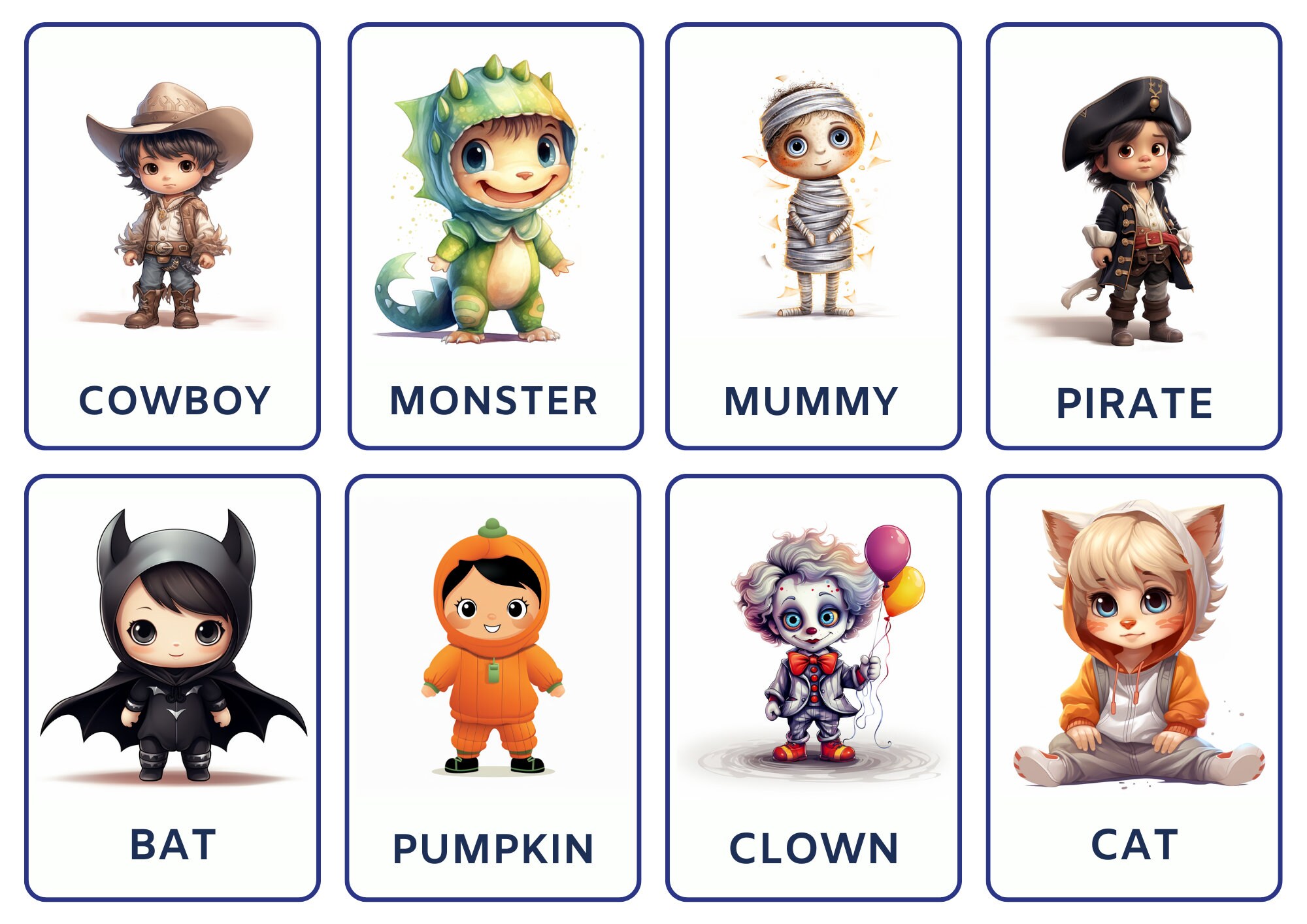 Flashcard Bundle of Cute Halloween Fun Bundle Includes Halloween ...