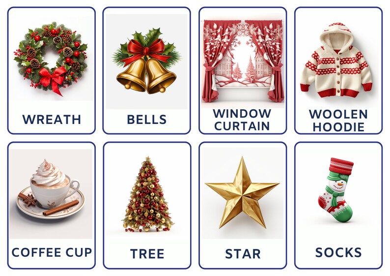 Flashcard Bundle of Christmas Celebration Bundle Includes Christmas ...