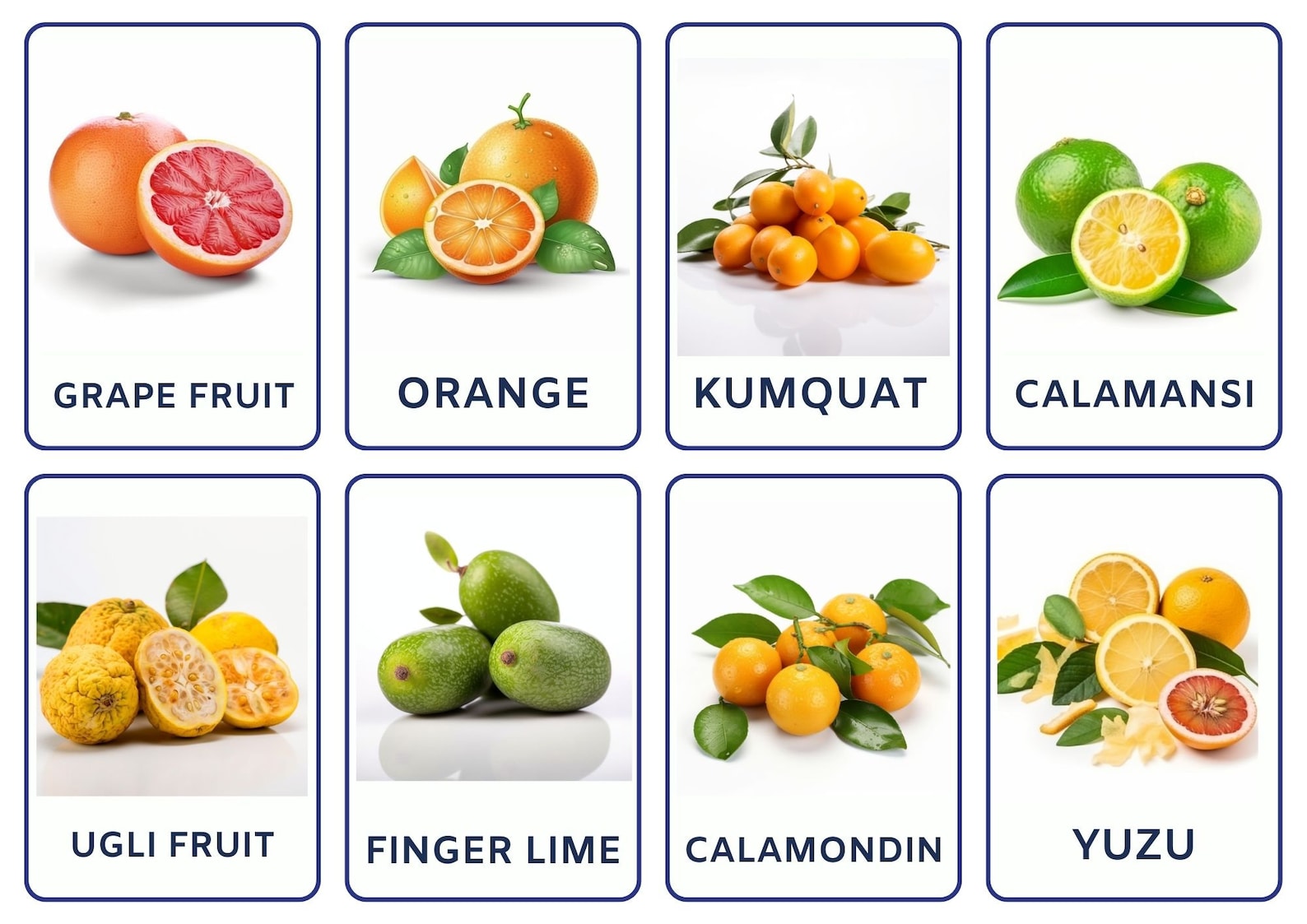 Flashcard Bundle of Culinary Delights Including Fast Food, Fruits ...