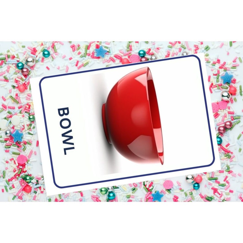 In the Kitchen Flash Cards, 32 Editable Montessori Cards With Real ...