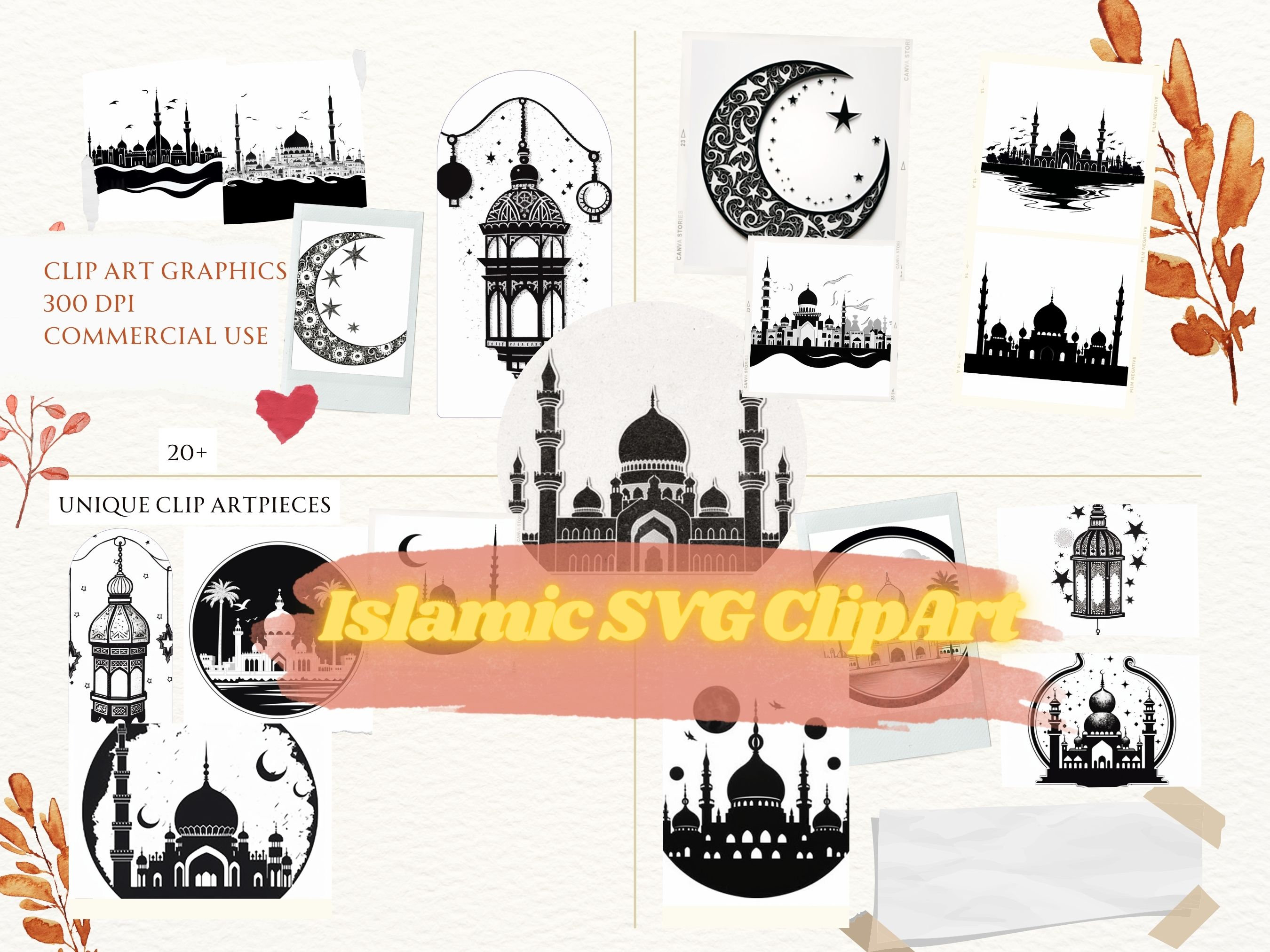 30 Islamic SVG Bundle, Cutting Files, Template, Masjid, Mosque, Ramadan ...