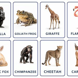 Flashcard Bundle of Animal Adventure Bundle Including African Animals ...