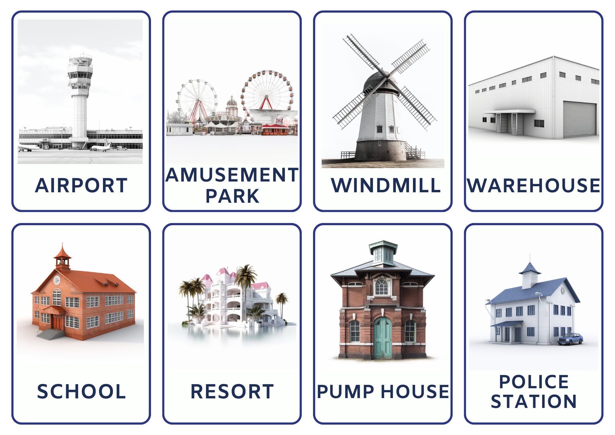 Explore City Life With Urban Essentials Flashcard Bundle, Furniture ...