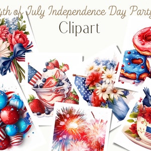 4th of July - Party / Independence Day / Patriotic Watercolor Clipart ...
